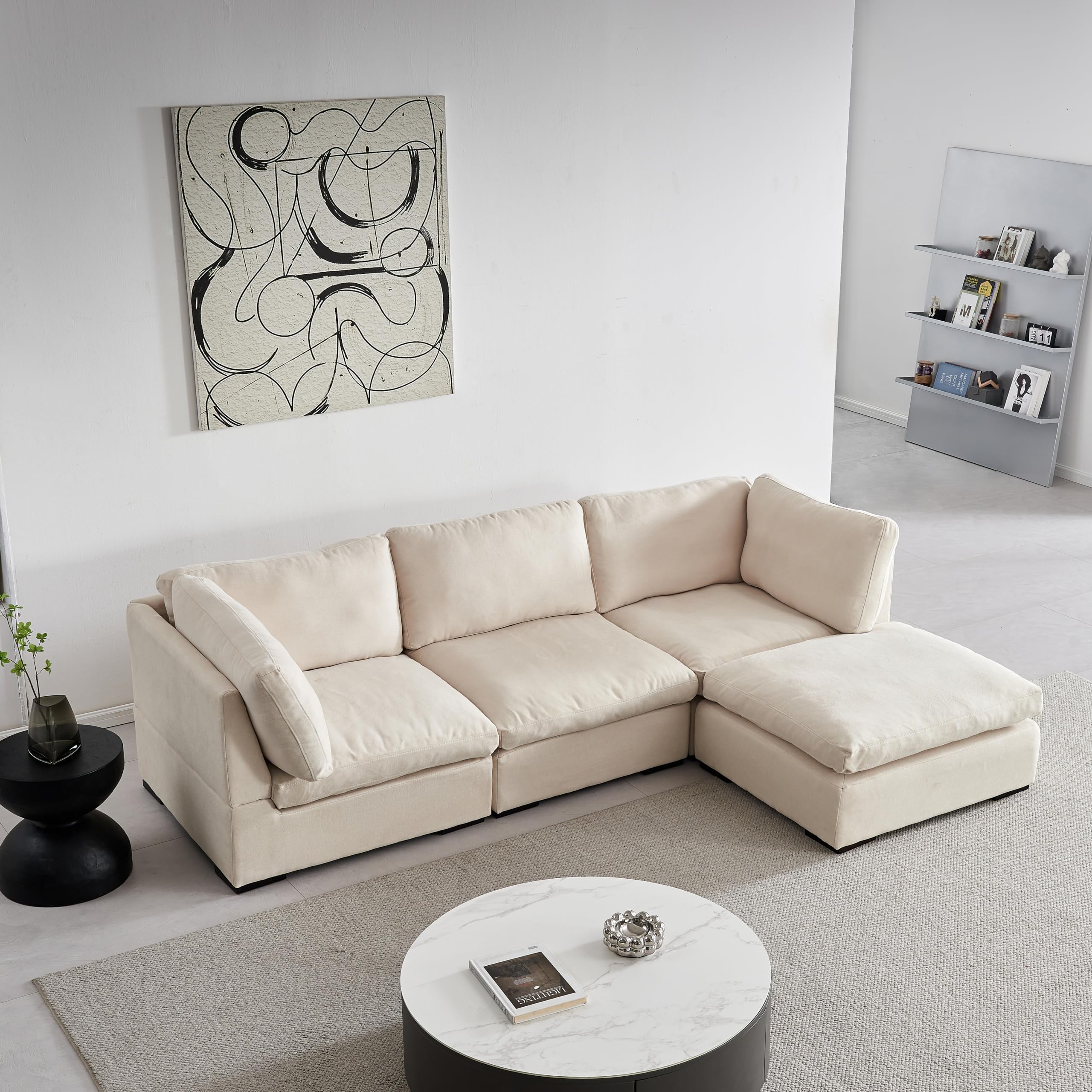 Amazon.com: ERYE 99" Modular Sectional Sofa W/Down Feather Filled ...