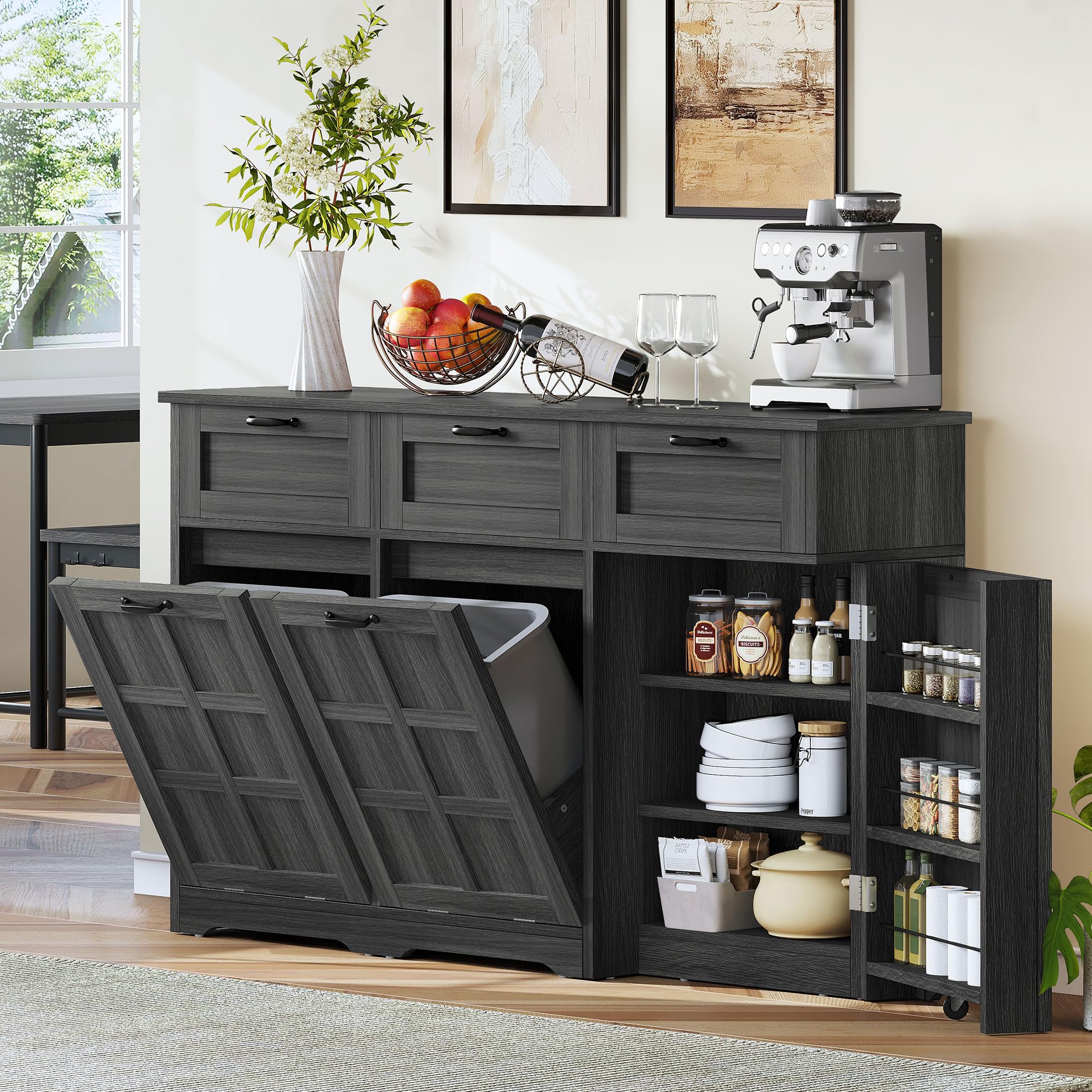 Snapklik.com : DWVO Double Trash Can Kitchen