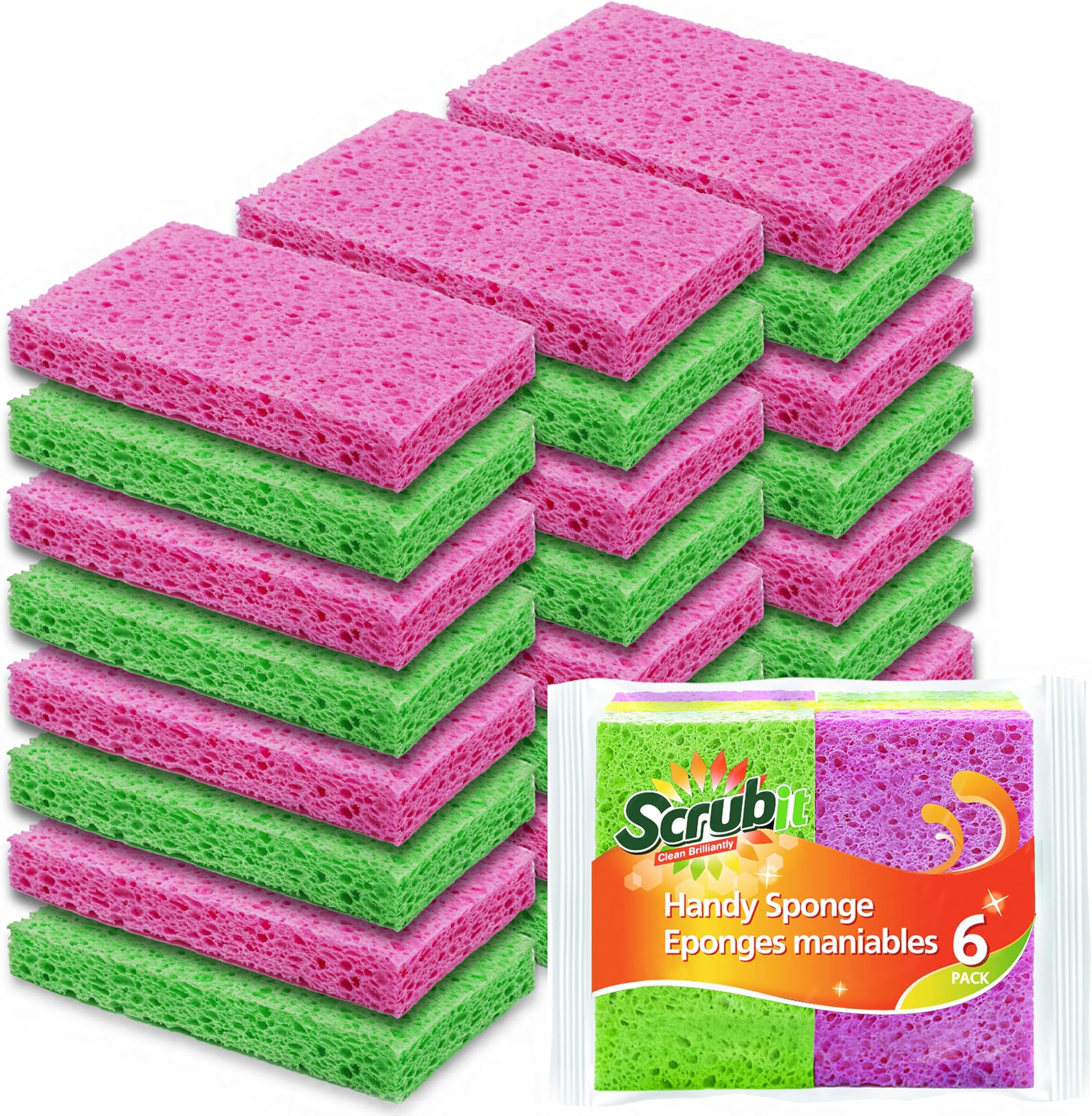 Amazon.com: Cleaning Scrub Sponge by SCRUBIT - Kitchen Dish Sponges for ...