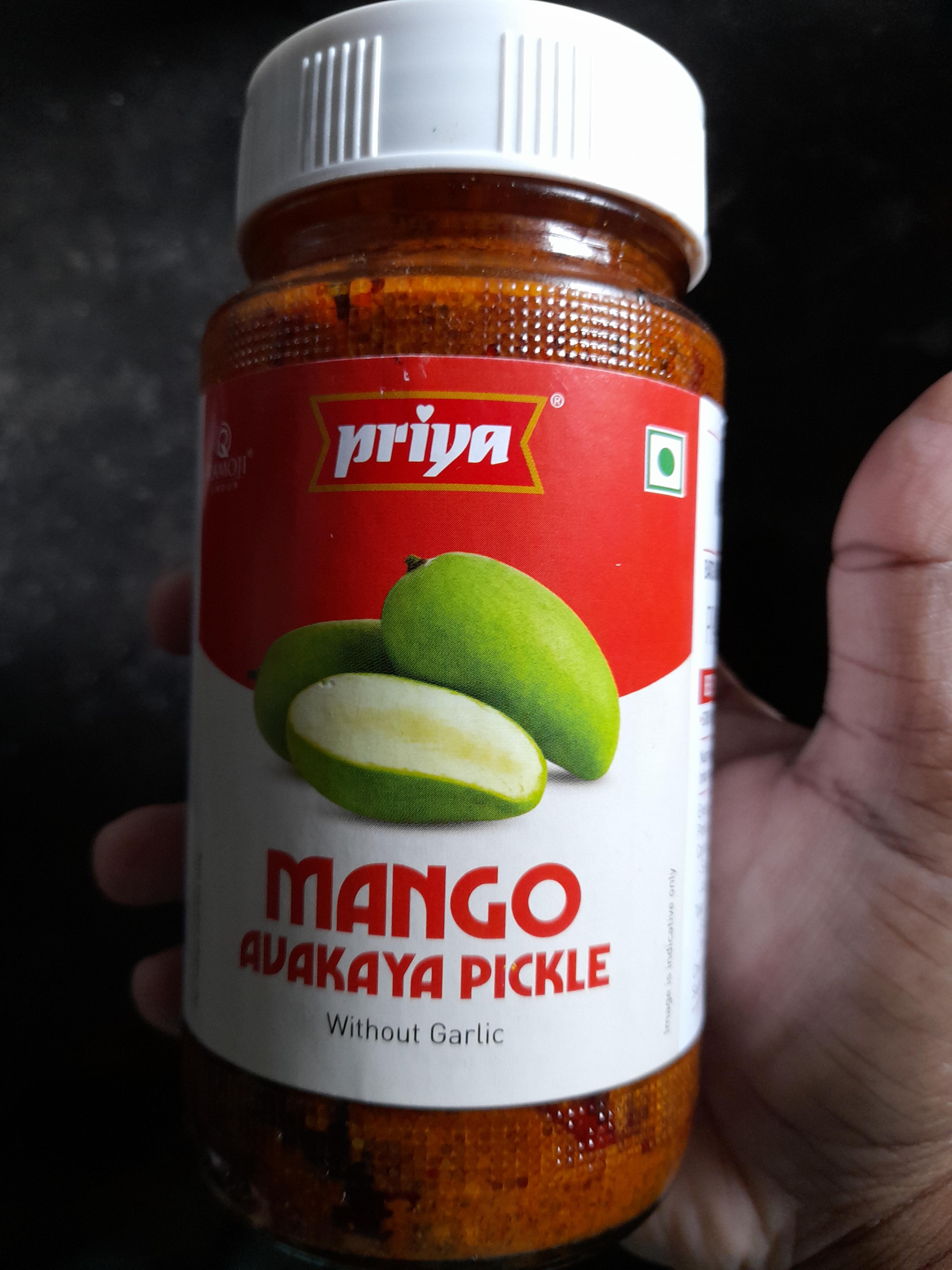 Priya fresh Mango Avakaya Pickle without Garlic, 300g - Homemade Avakai ...