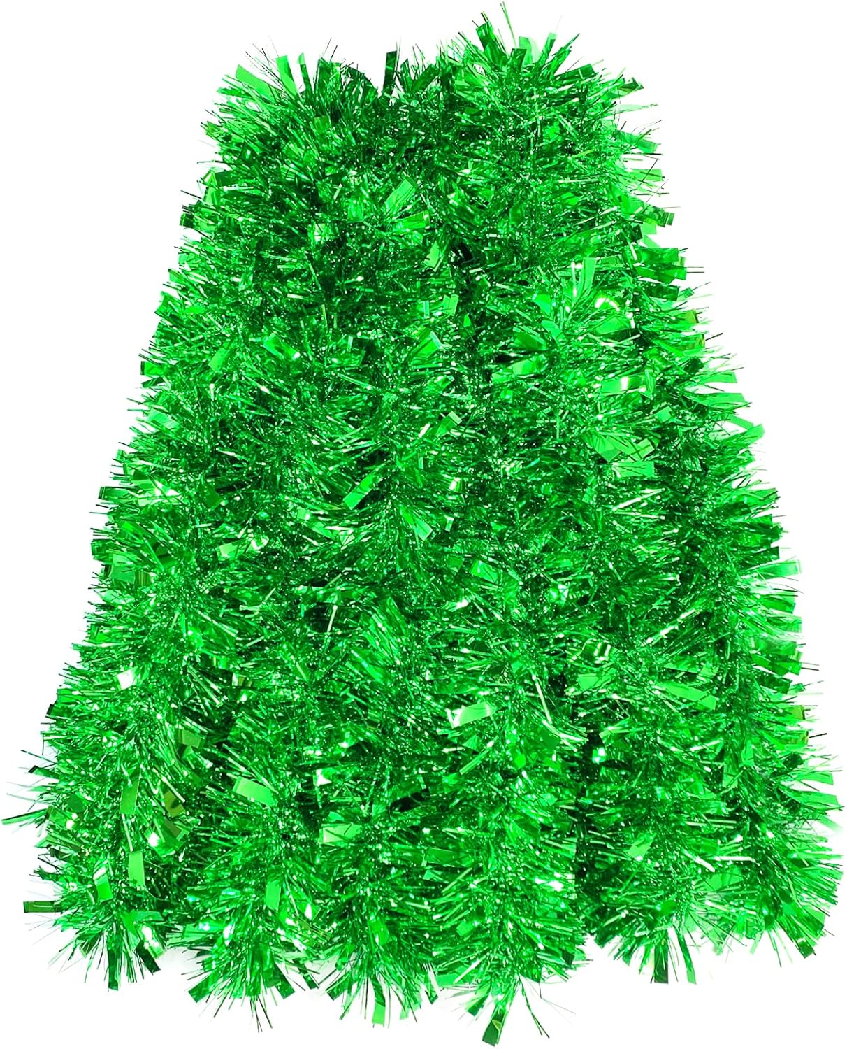 6m Green Tinsel Chunky Christmas Tinsel Garland for Christmas Tree ...