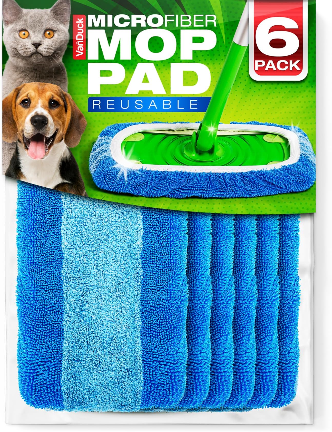 Amazon.com: VanDuck Reusable Pet Heavy Duty Mop Pads Compatible with ...