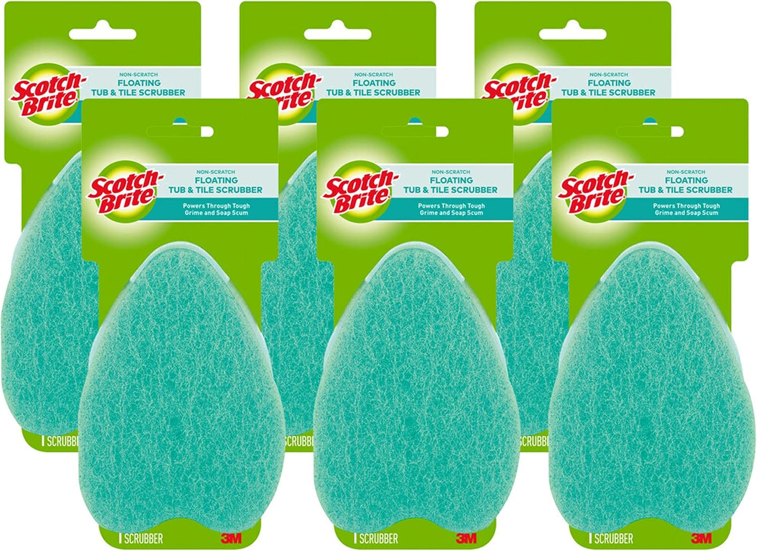 Amazon.com: Scotch-Brite Floating Tub & Tile Shower Scrubber, 6 ...