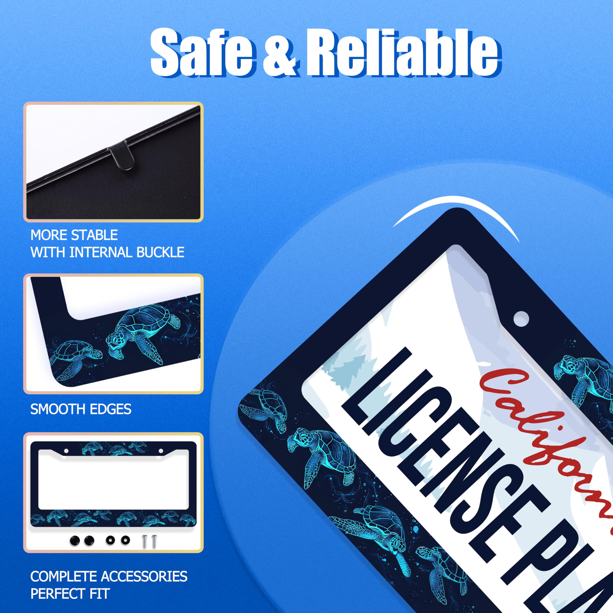 Cute License Plate Holder Turtle License Plate Frame - Cute Sea Animal ...