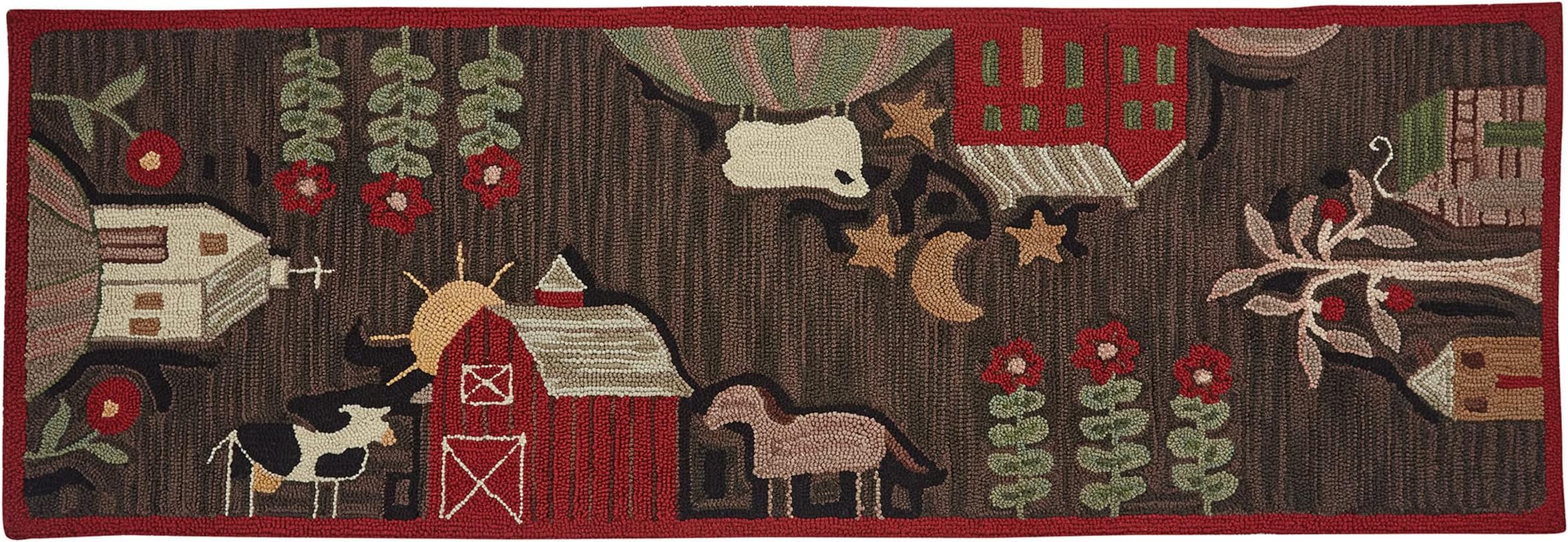 Amazon.com: Park Designs Willow and Sheep Hooked Rug : Home & Kitchen