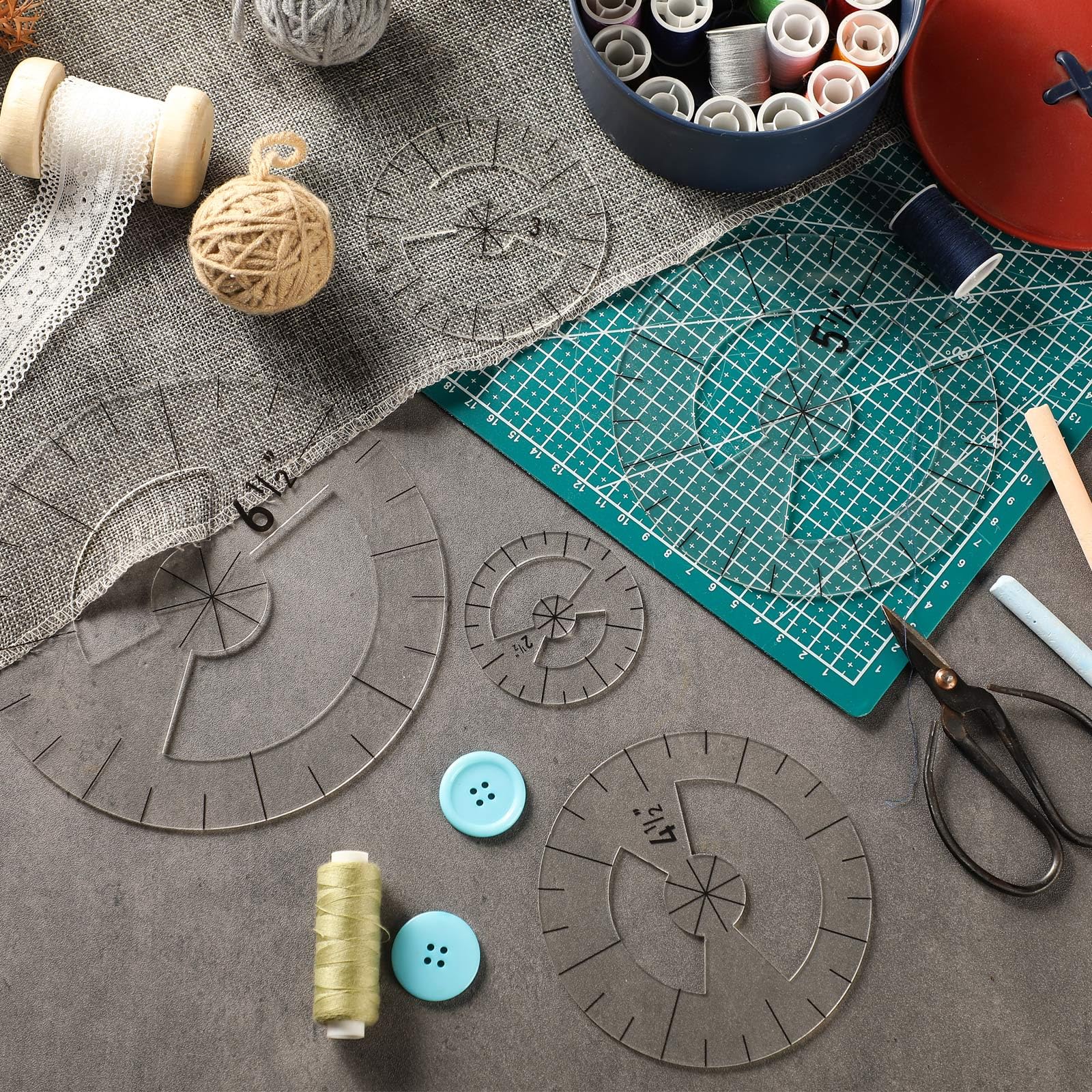 Snapklik.com : Geyee 5 Pcs Circle Ruler Quilting Template Set Circle ...