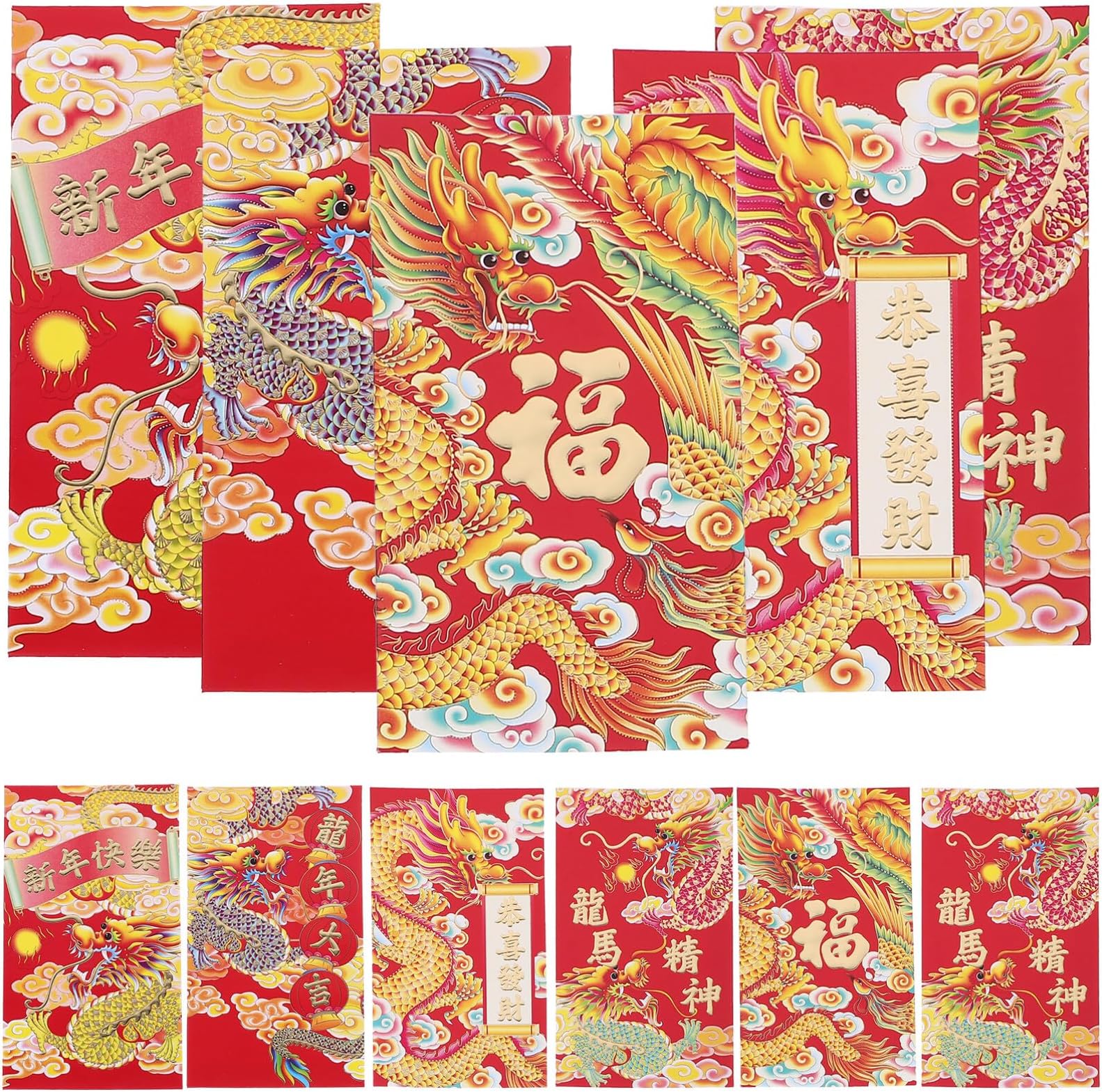 Amazon.com : Chinese Red Envelopes 30pcs 2024 Year of The Dragon Red ...