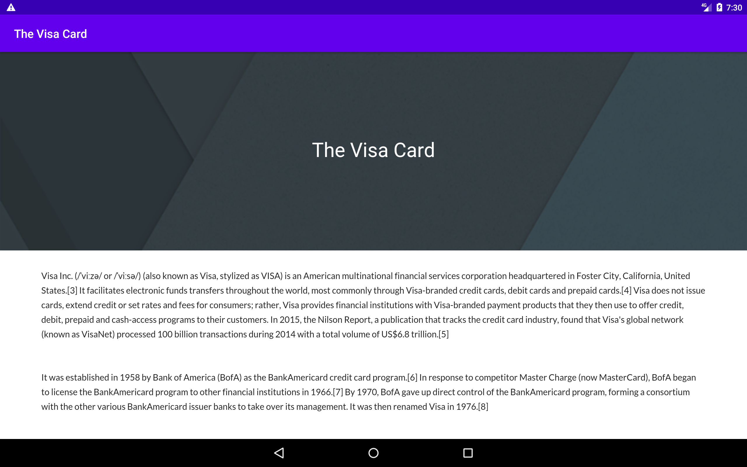 The Visa Card - App on Amazon Appstore
