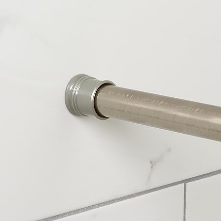 Zenna Home Rust-Resistant Adjustable Decorative Tension Shower Rod, 44 ...