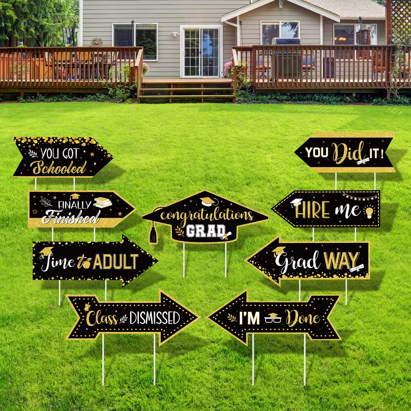 Amazon.com : 2024 Graduation Yard Sign Decoration Congrats Grad Lawn ...