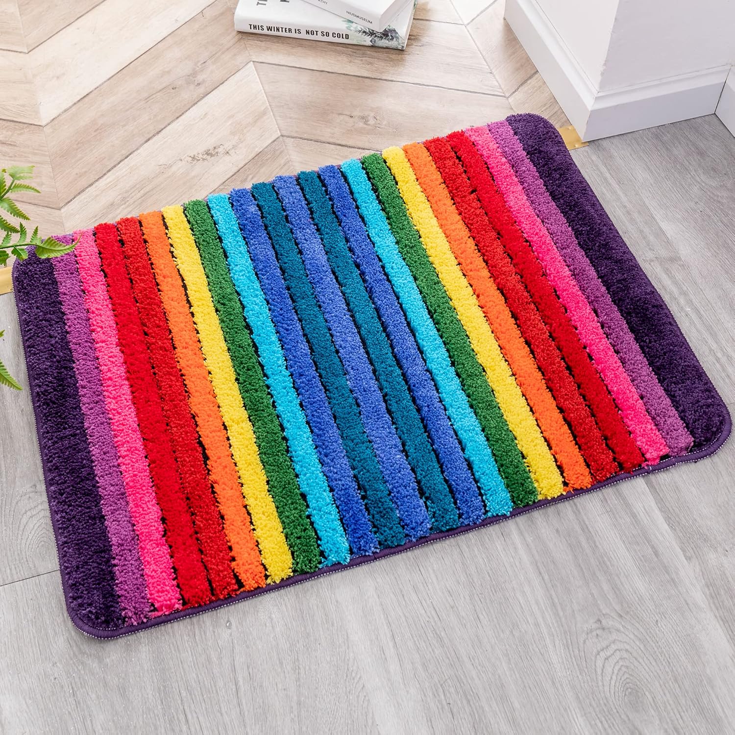 Amazon.com: NIENLCIP Rainbow Bath Mat Colorful Bathroom Rugs Super Soft ...