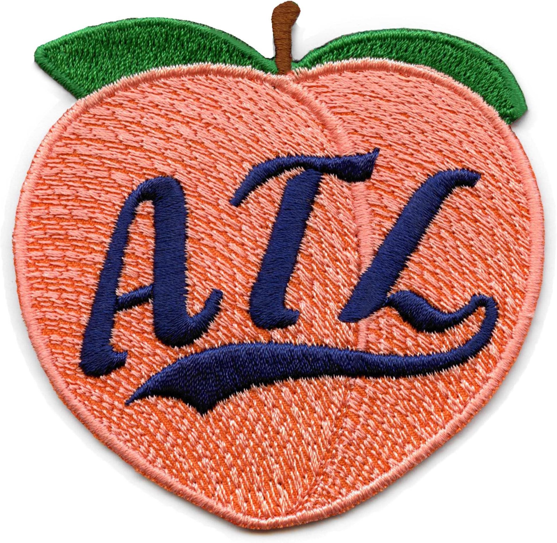Amazon.com: ATL Peach Patch Atlanta Embroidered Iron on : Arts, Crafts ...