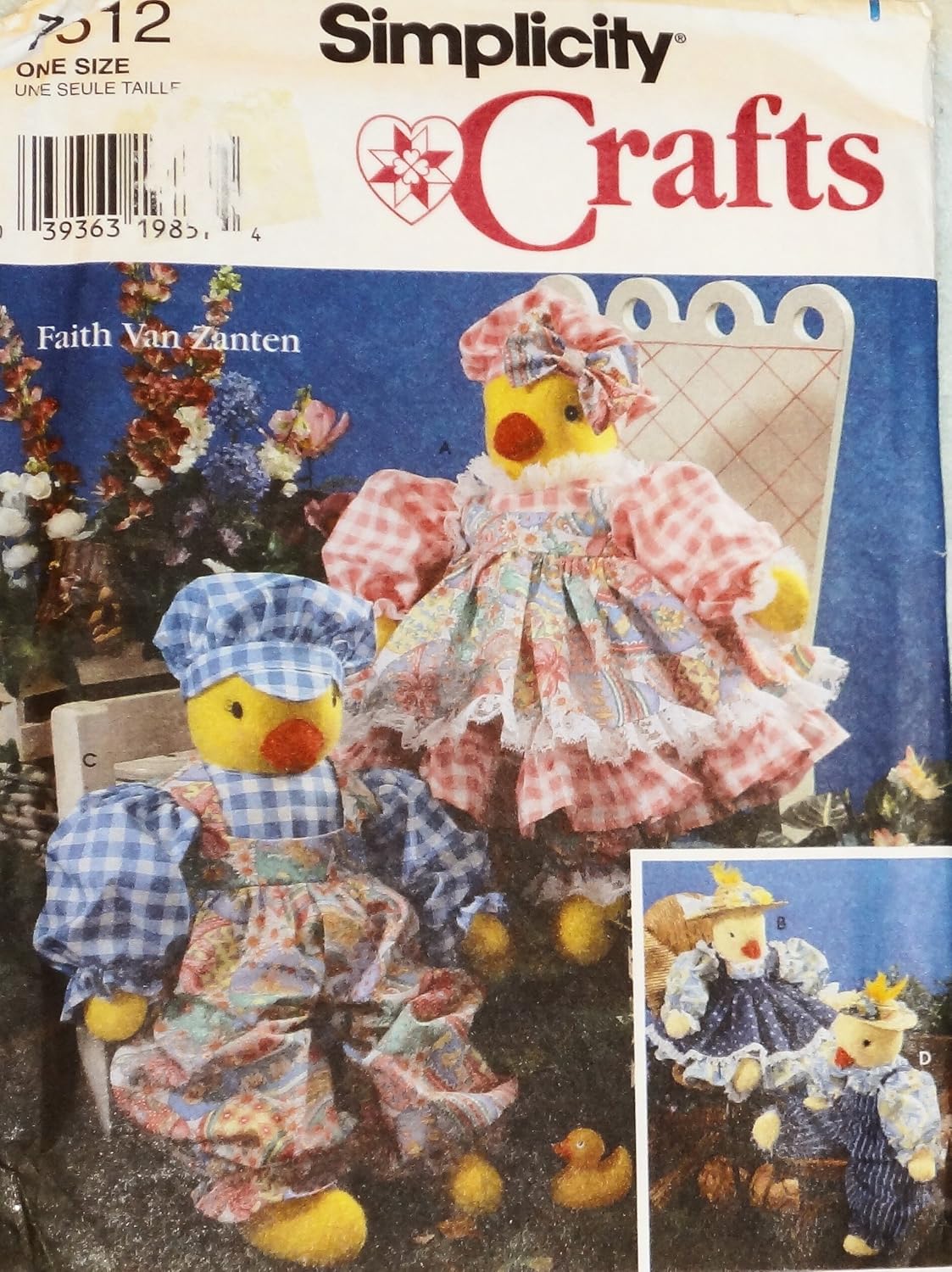 Amazon.com: SIMPLICITY CRAFTS 7512 (DUCK AND CHICK WITH CLOTHES) FAITH ...