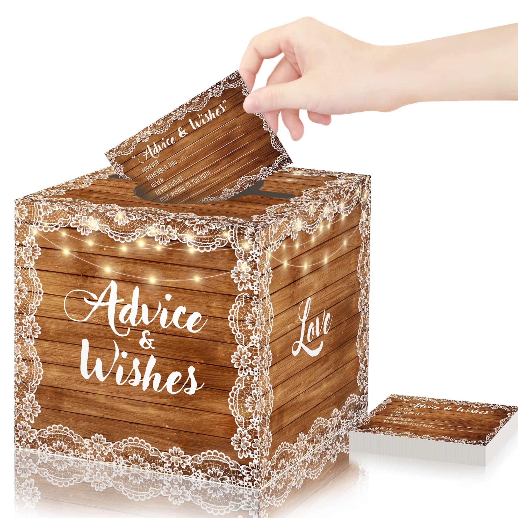 Amazon.com: Advice and Wishes Box for Bridal Shower, Newlyweds Advice ...