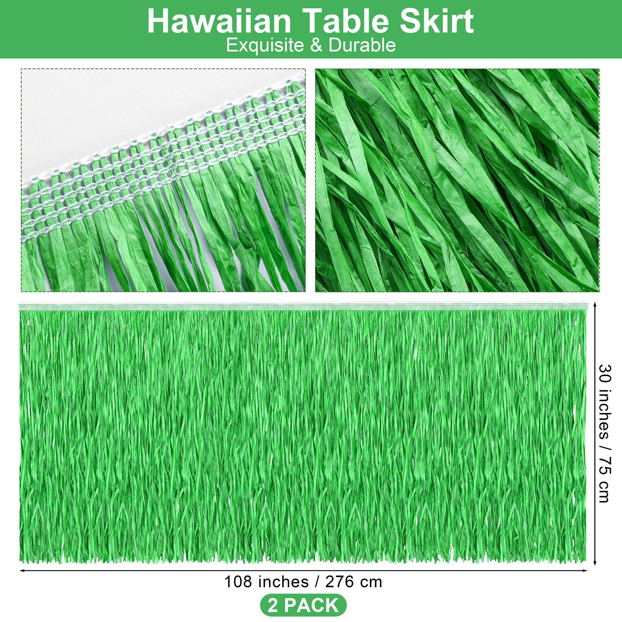 Snapklik.com : 2 Packs Luau Grass Table Skirt Paper Fringe Straw Grass ...