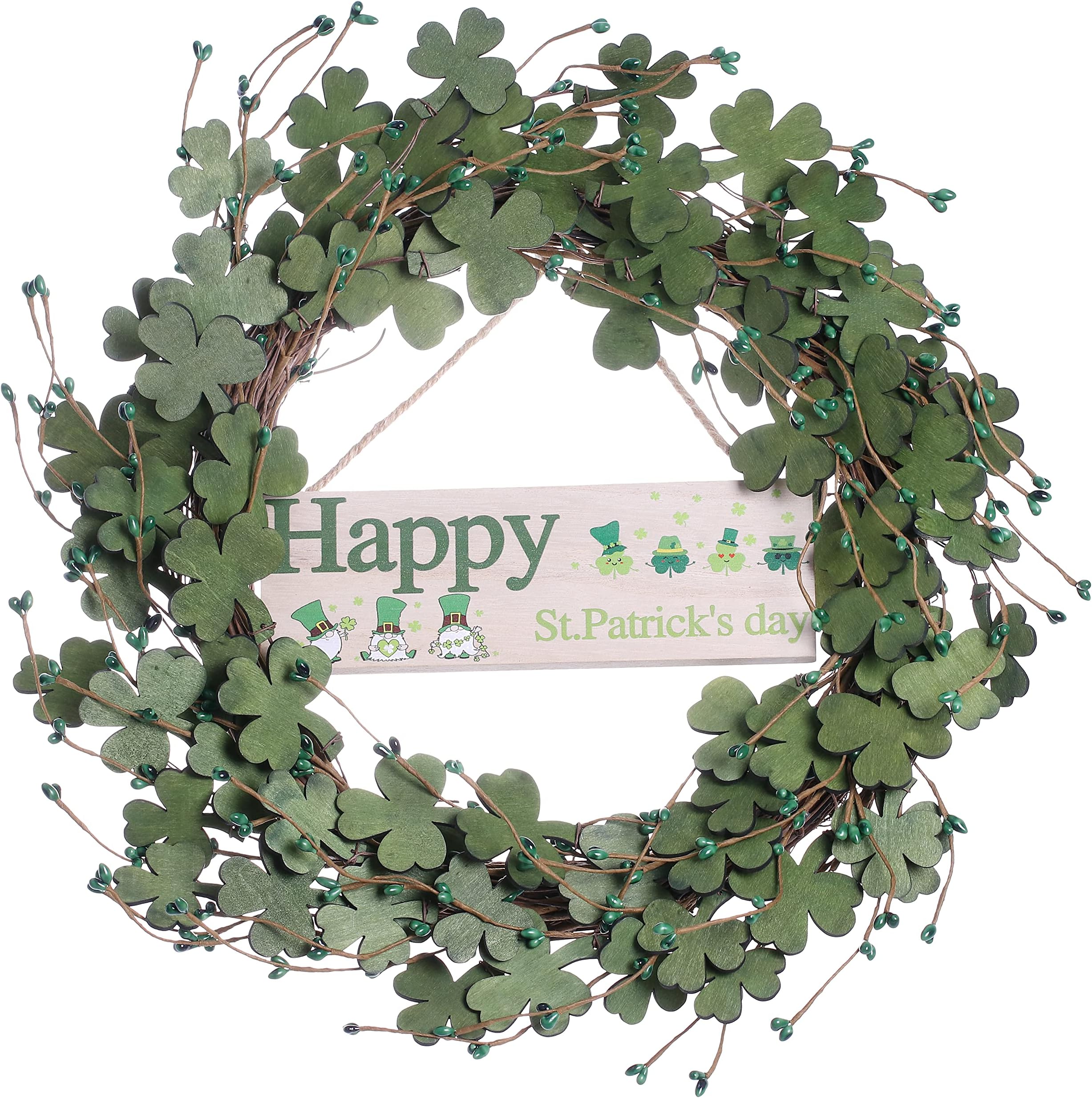 Amazon.com: Kajaia 12 Inch St. Patrick's Day Door Wreath Shamrock ...
