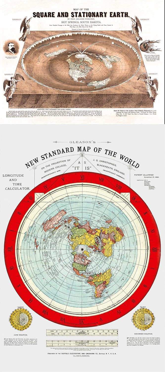 Flat Earth Maps - Set of 2 - Gleason's New Standard Chile | Ubuy