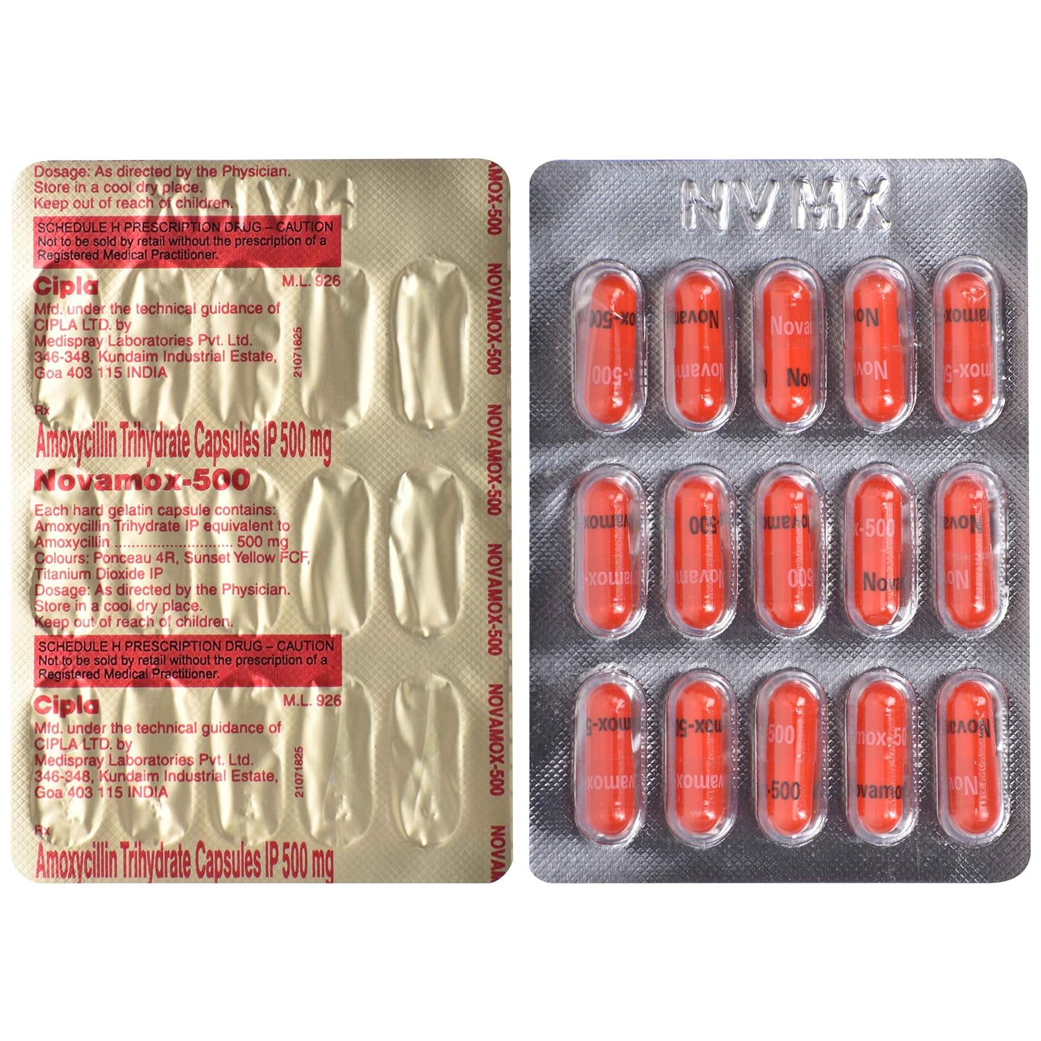 Novamox- 500 - Strip of 15 Capsules : Amazon.in: Health & Personal Care