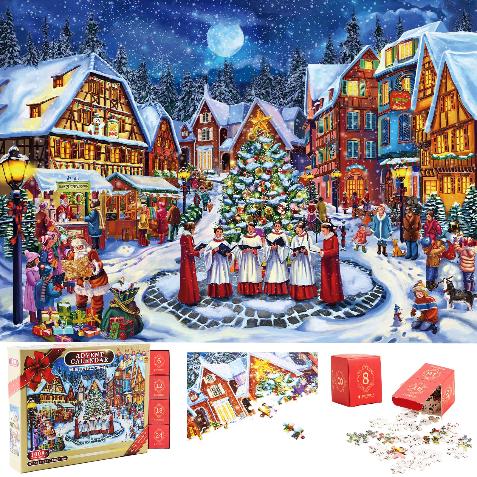 Advent Calendar 2024 Jigsaw Puzzle 1008 Pieces Puzzle 24 Days Christmas ...