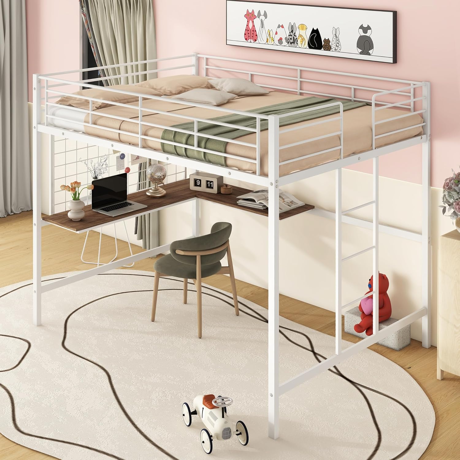 Amazon.com: Harper & Bright Designs Full Size Metal Loft Bed Frame ...