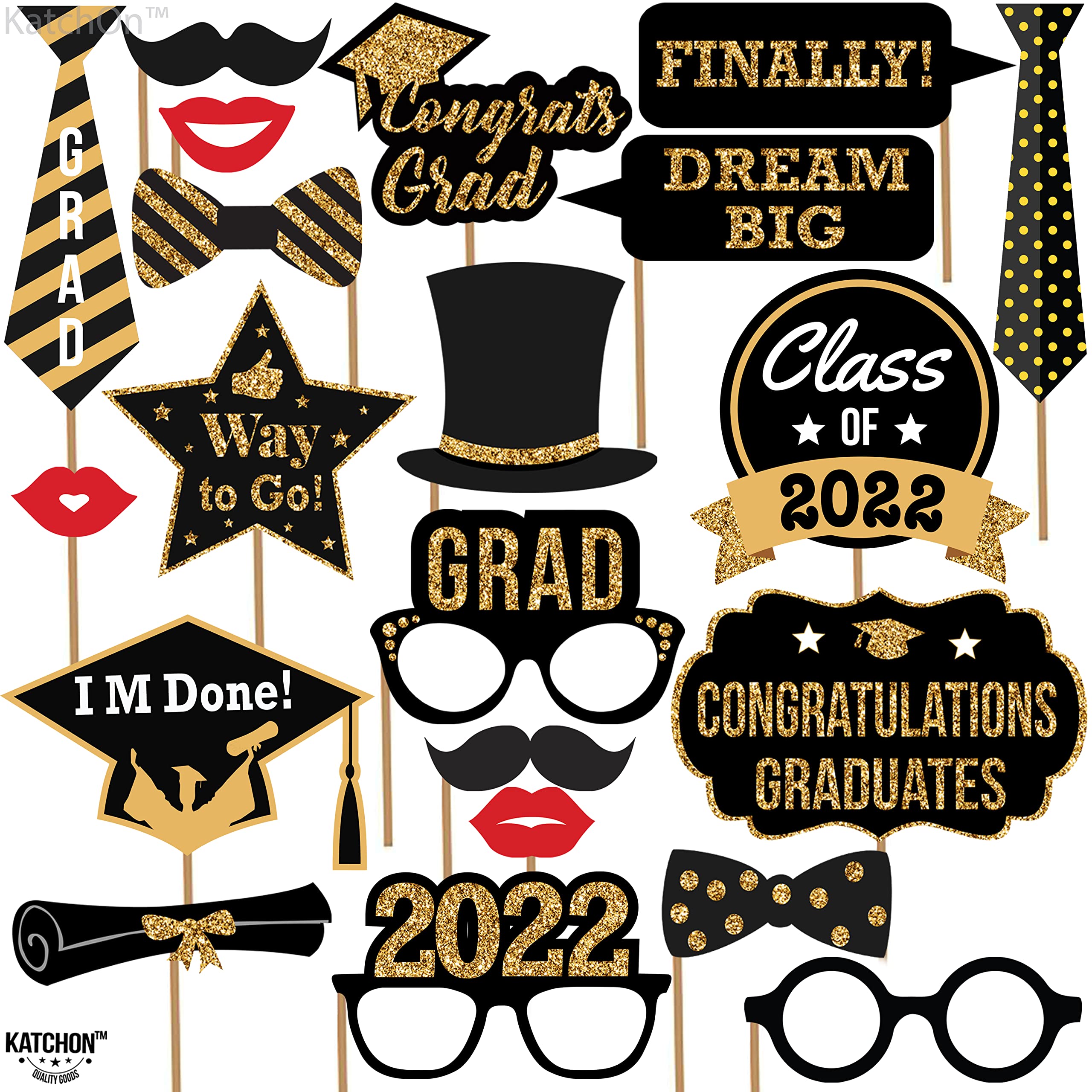 Buy Glitter, Graduation Photo Booth Props 2022 - Pack of 21 ...