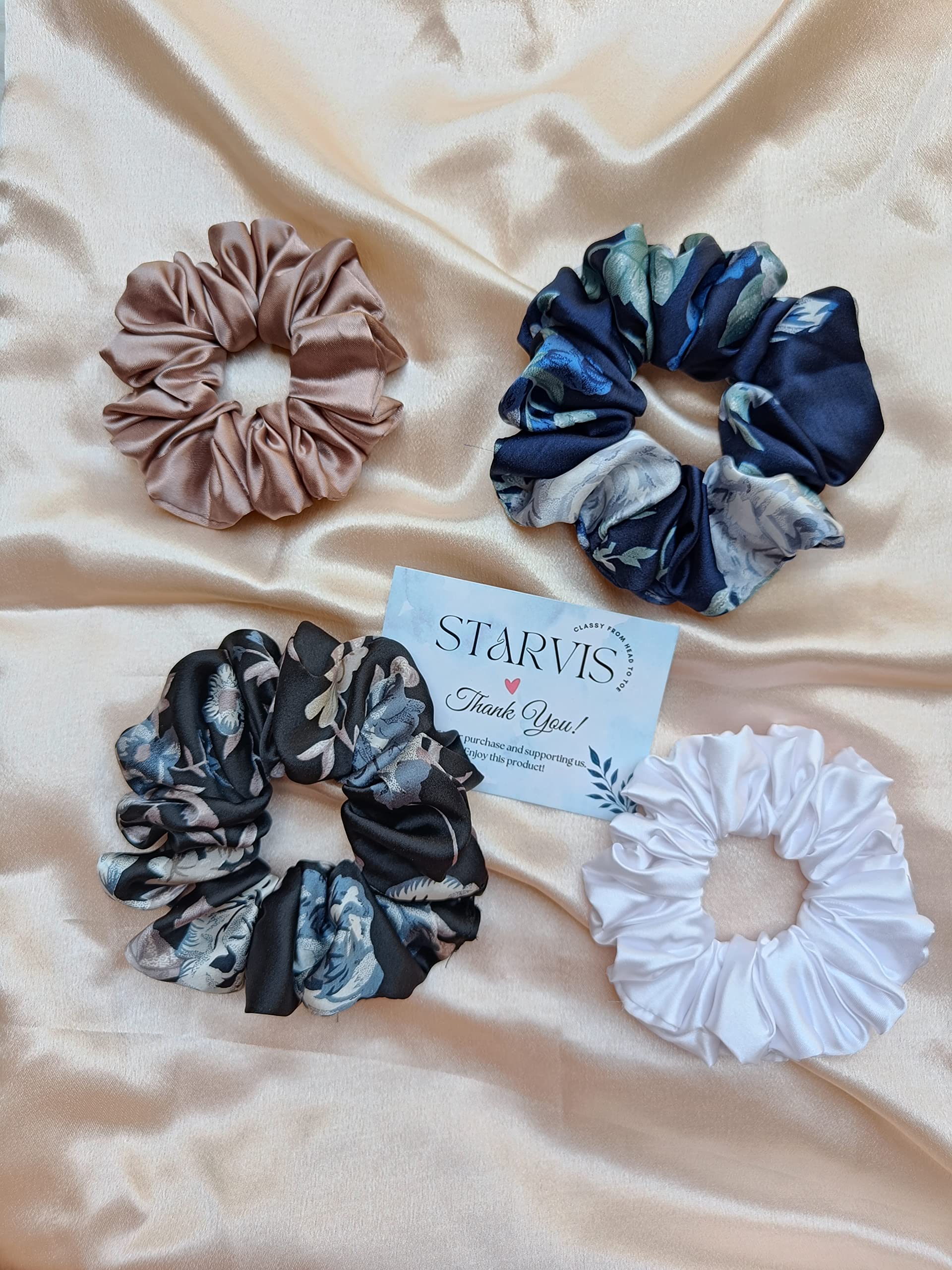 Starvis Luxury 4pcs Lavender Printed Satin & Plain Satin Combo ...