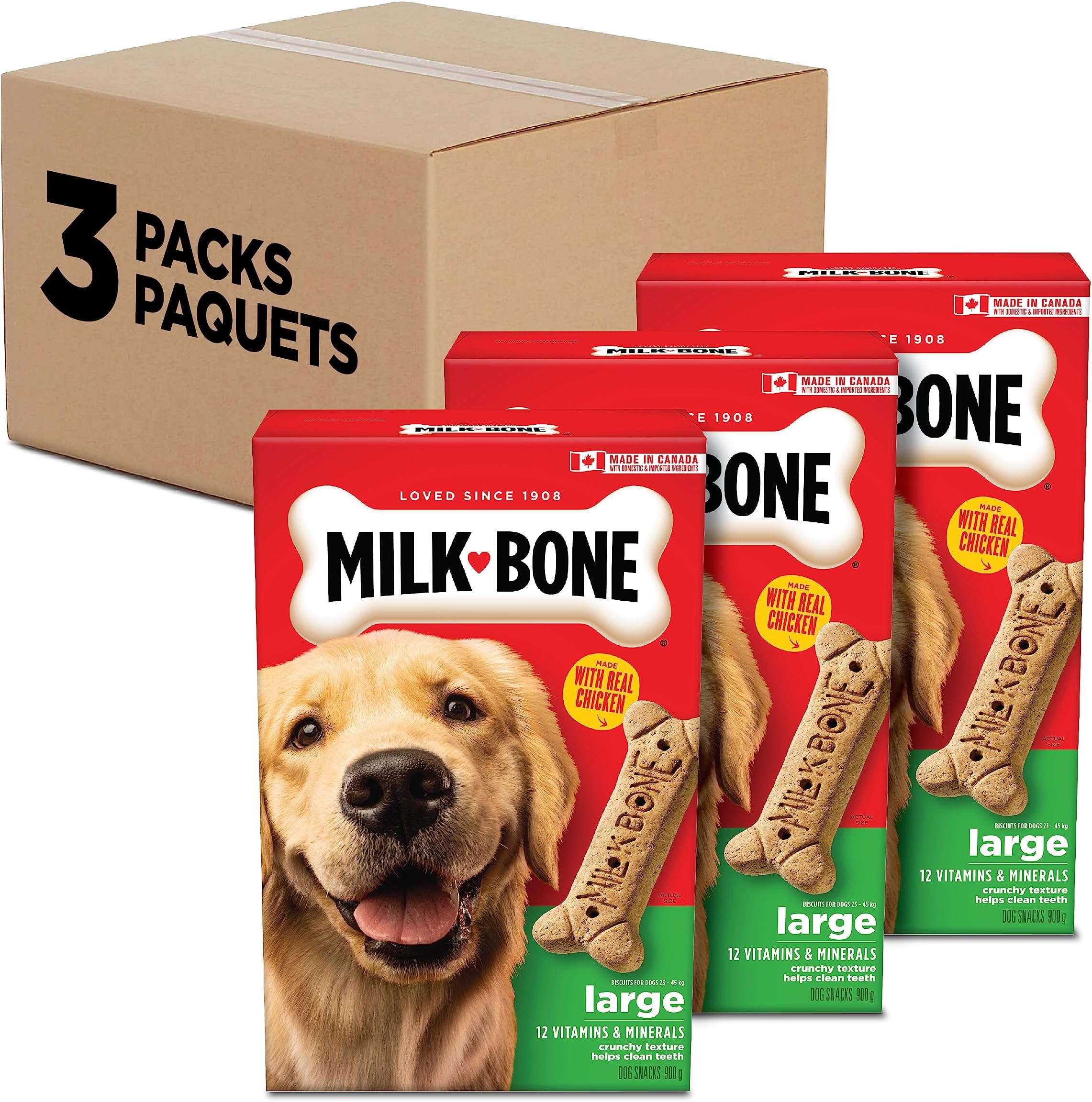 Milk-Bone Original Dog Biscuits Large Sized Dog Treats, Meaty Taste ...