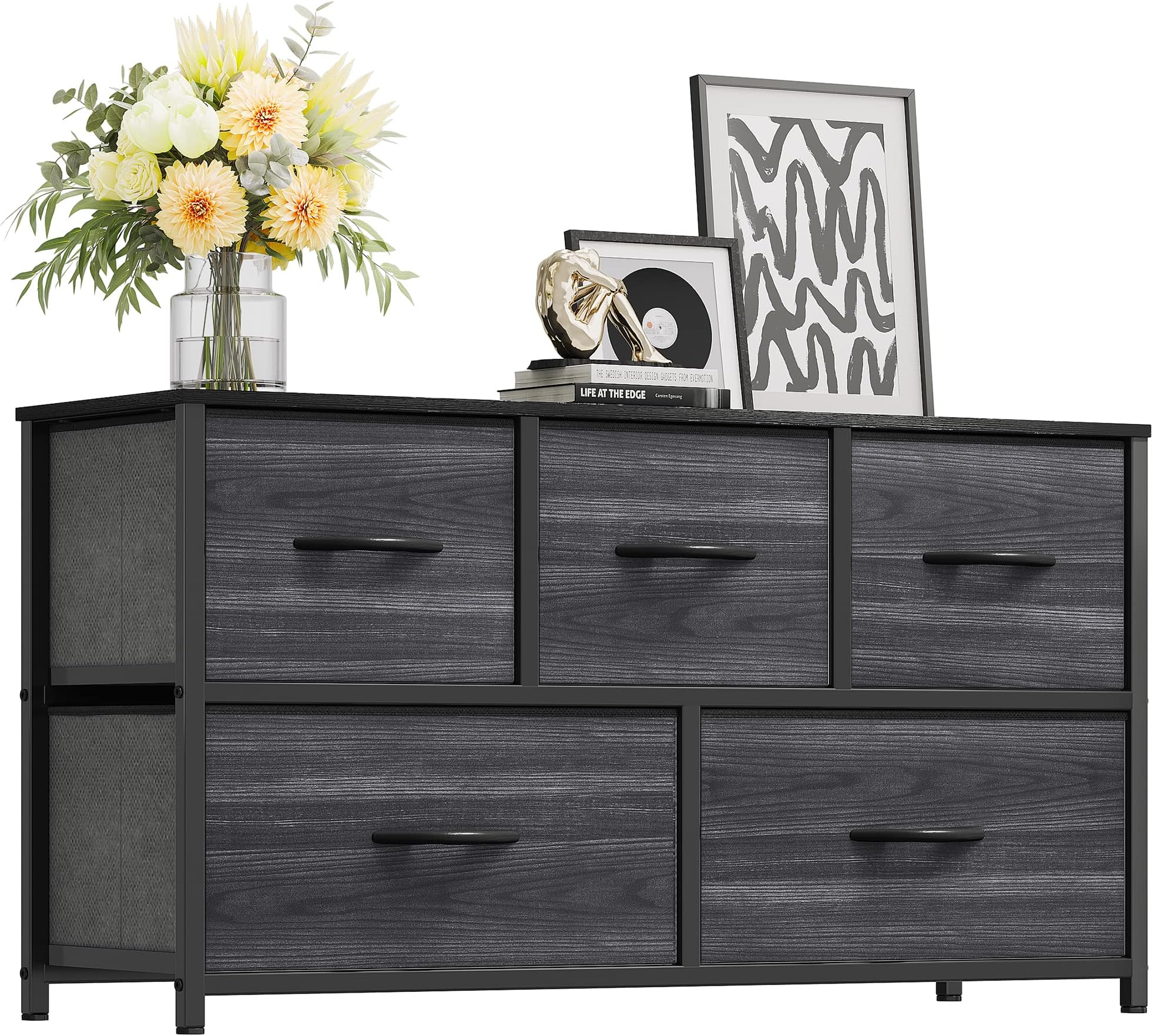 YITAHOME Chest of Drawer Bedroom with 5 Drawers Storage Unit Steel ...