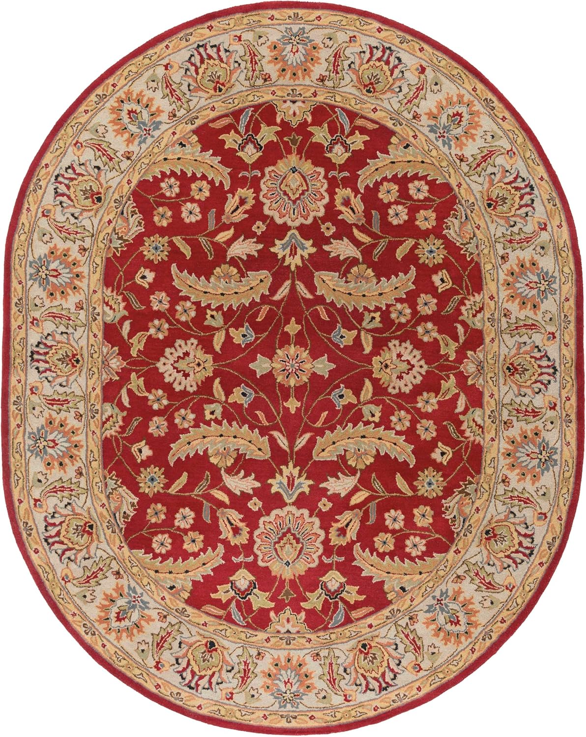 Amazon.com: Mark&Day Wool Rugs, 8x10 Cochrane Traditional Dark Red Oval ...