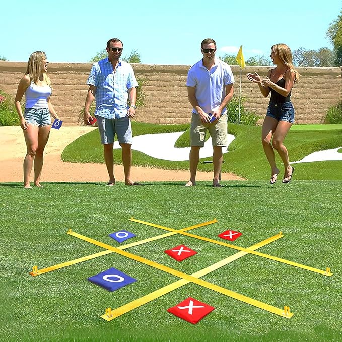 Amazon.com: Jansun Giant Tic Tac Toe Outdoor Game, 4 Ft x 4 Ft Portable ...