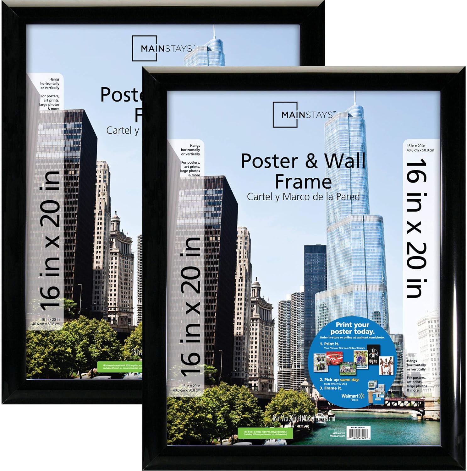 Amazon.com: Mainstays Poster Frame Black, Set of 2, 16 x 20: Posters ...