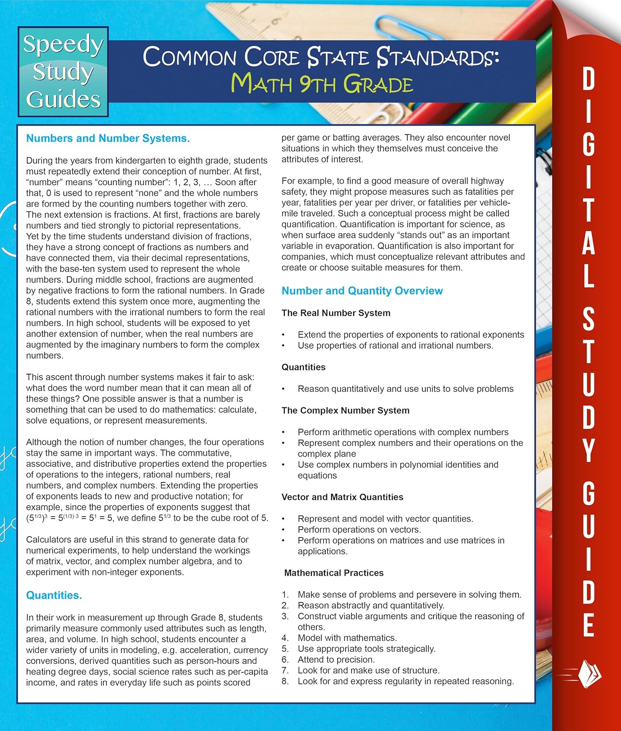 Amazon.com: Common Core State Standards: Math 9th Grade (Speedy Study ...