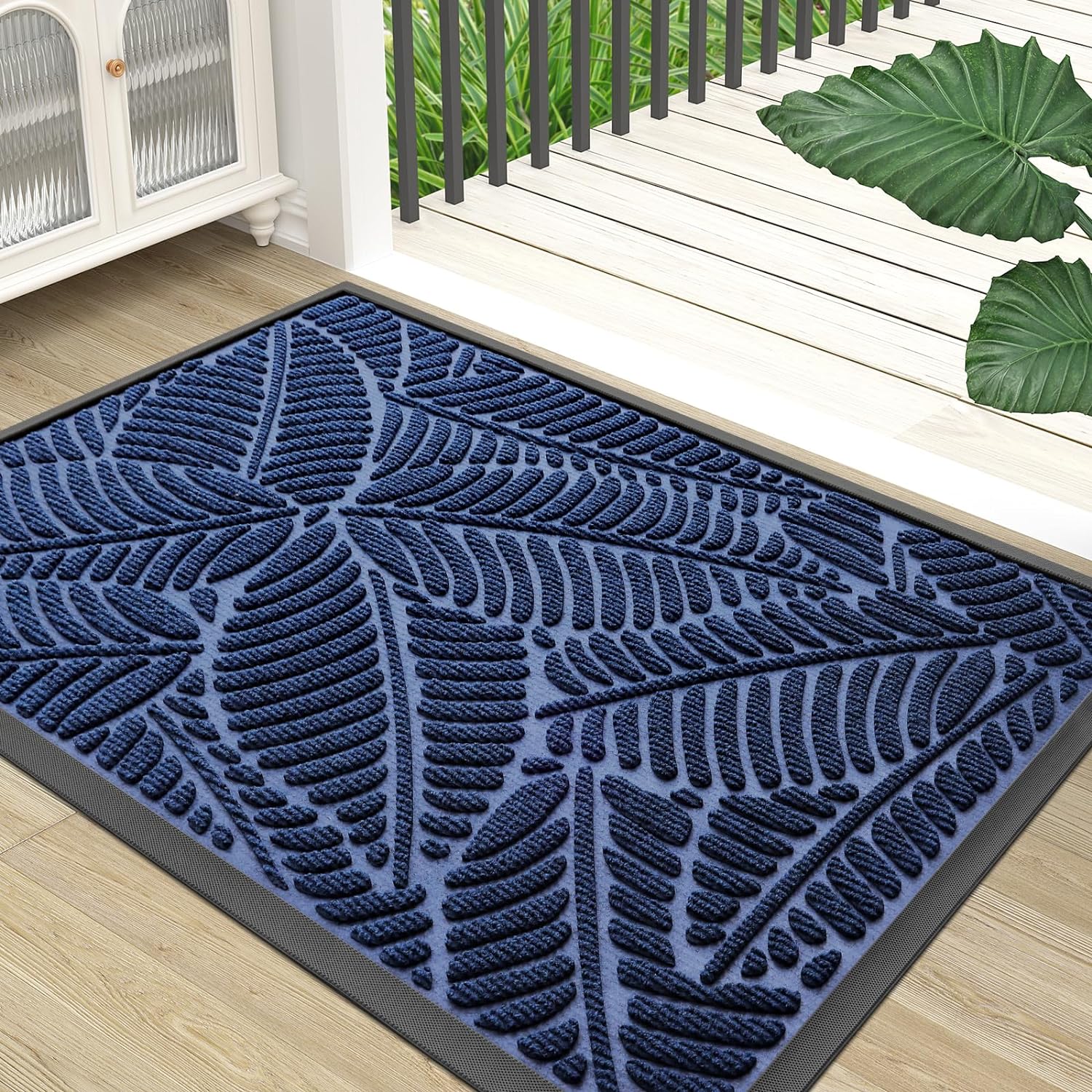 Amazon.com: Colorxy Waterproof Doormat, Sturdy Natural Rubber Front Indoor Mat, Non Slip Low ...