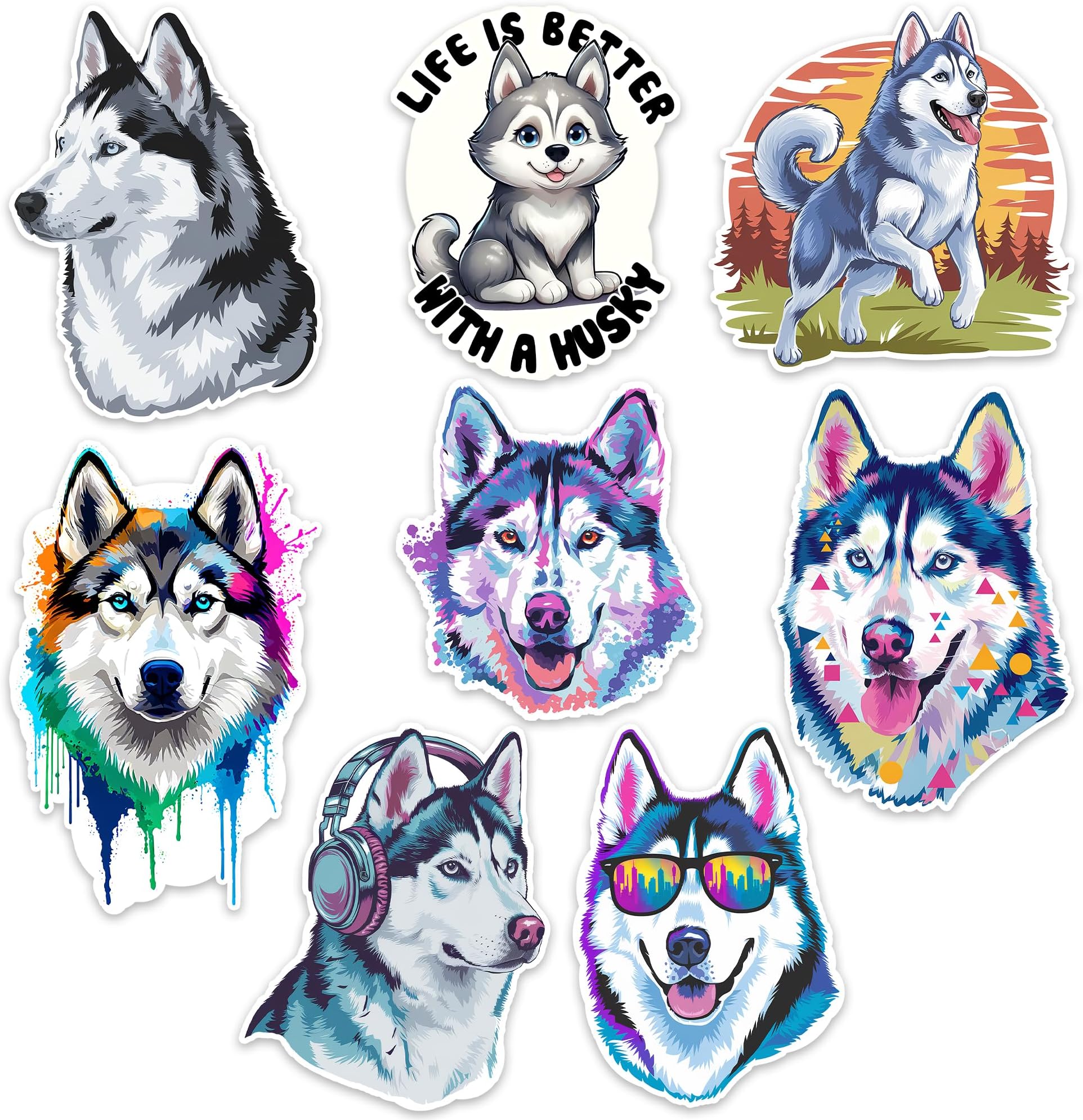 Amazon.com - Funny Husky Car Sticker, 3D Vinyl Waterproof Dog Auto ...