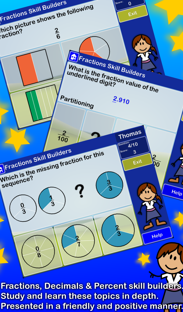Fractions, Decimals & Percentages Skill Builders - App on the Amazon ...