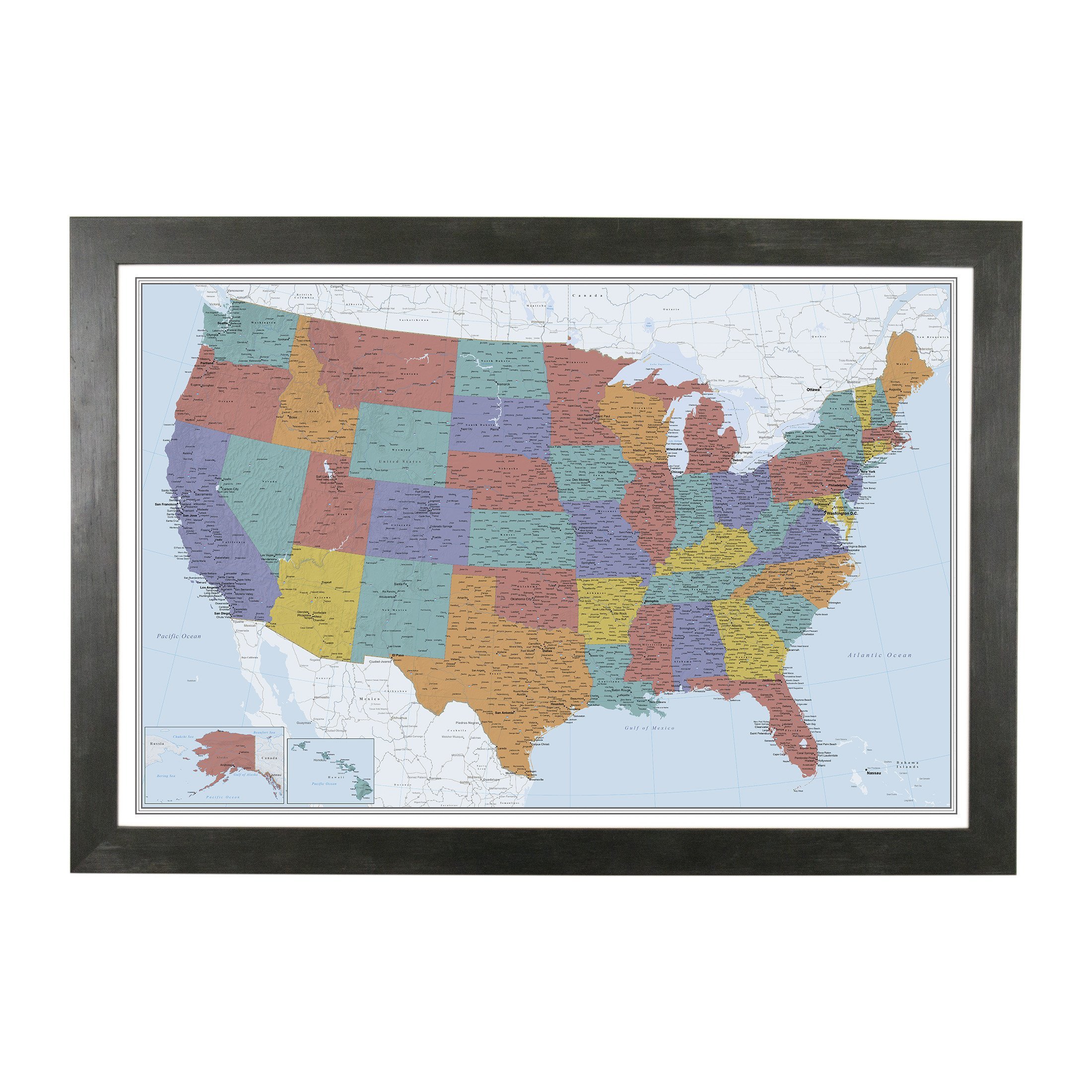 Amazon.com: Push Pin Travel Maps Customizable Posters & Prints - Rustic ...