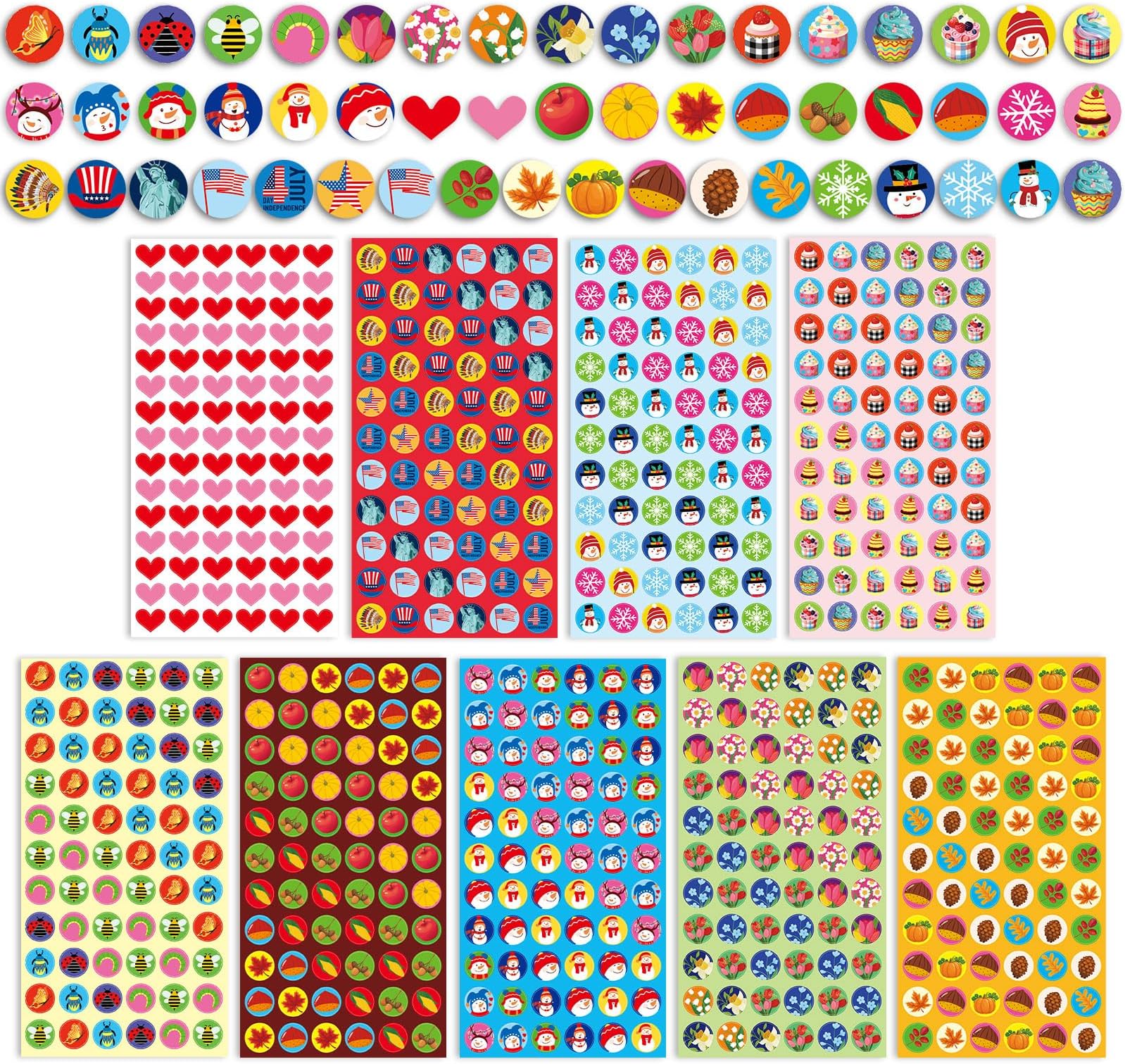 Amazon.com: Qilery 3240 Pcs Seasonal Stickers for Kids Seasonal Planner ...