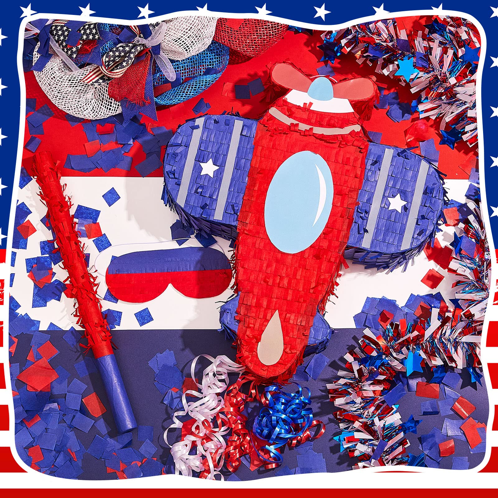 Snapklik.com : Leyndo 17 Airplane Patriotic Pinata Red White Blue ...