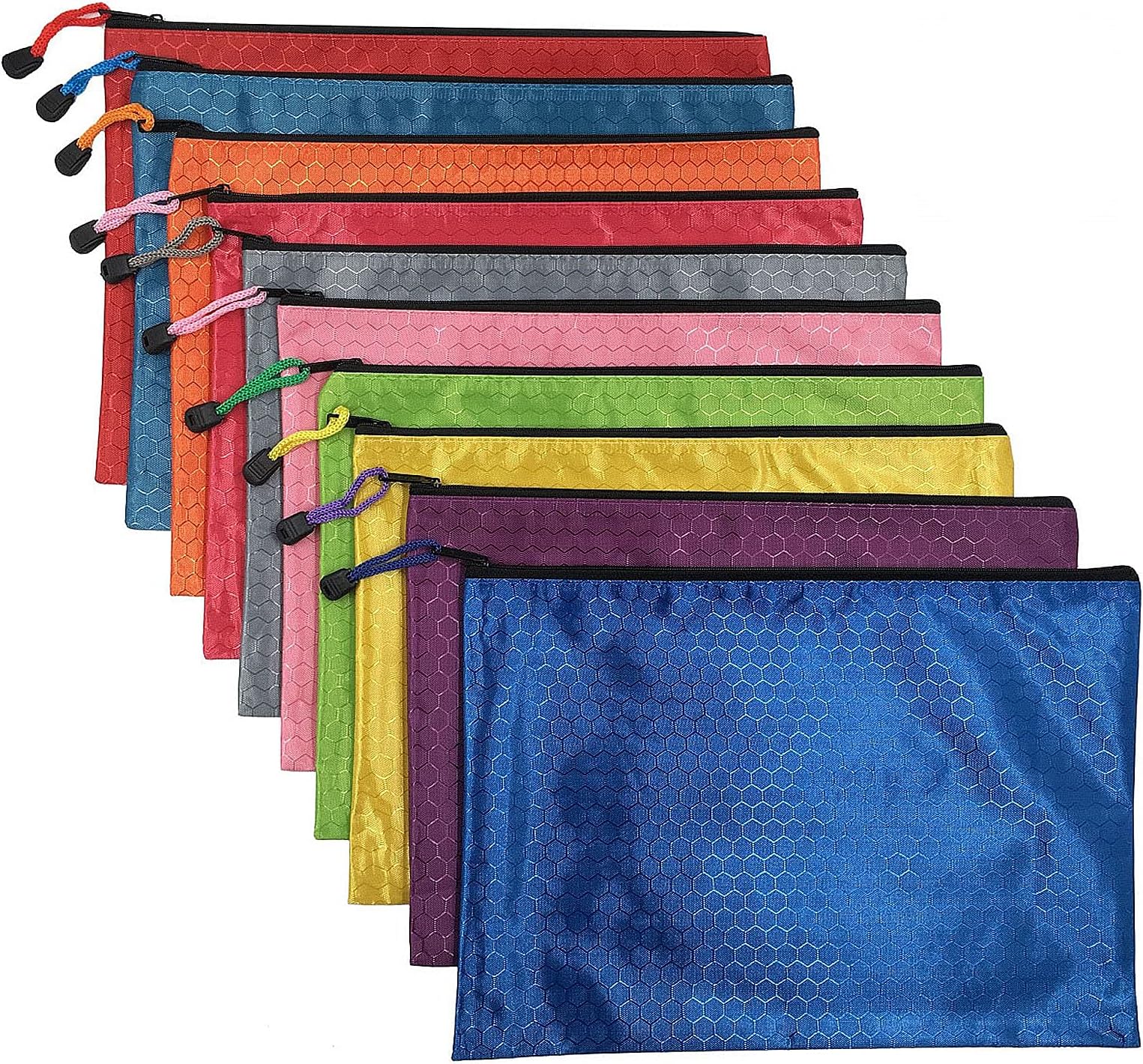 Amazon.com : 6 Pack Mesh Zipper Pouch Document Bag Waterproof Zip File ...