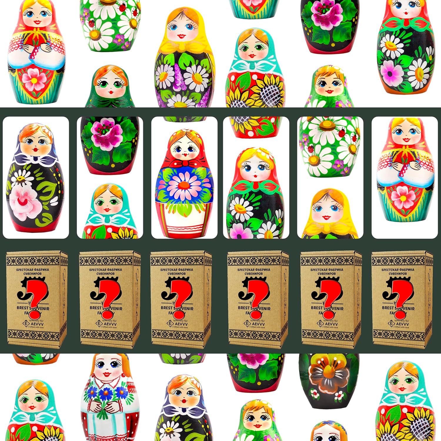Amazon.com: AEVVV Lot of Random 6 Sets of 5 pcs Traditional Russian ...