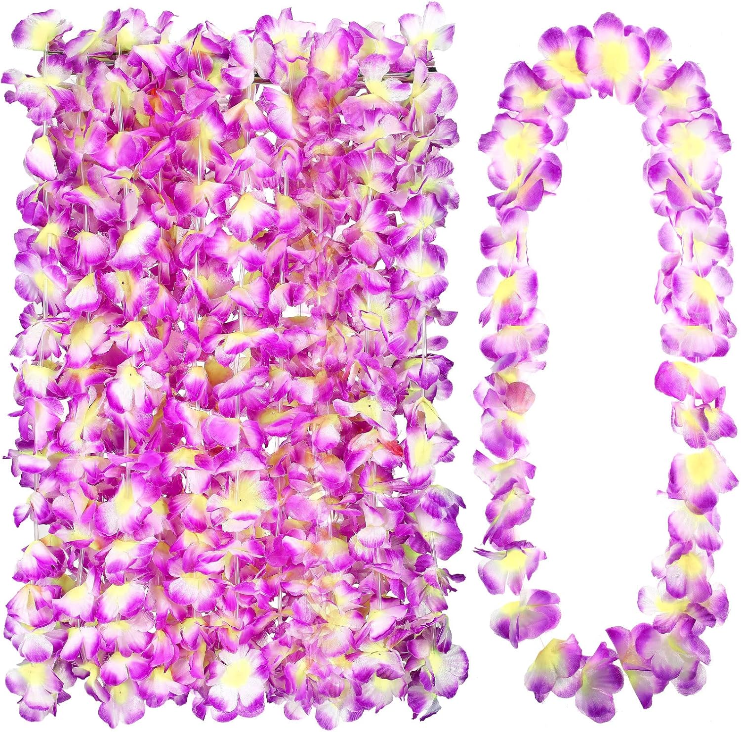 Amazon.com: Hoteam 24 Counts Hawaiian Leis Necklace Tropical Flower Lei ...