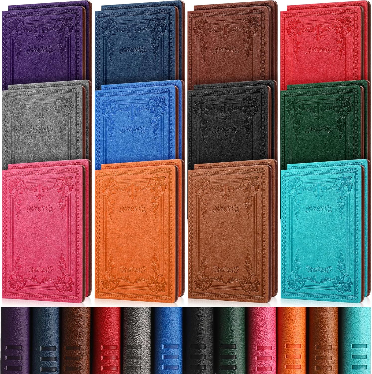 Amazon.com : Tenceur 24 Pcs A5 Hardcover PU Leather Vintage Journal ...