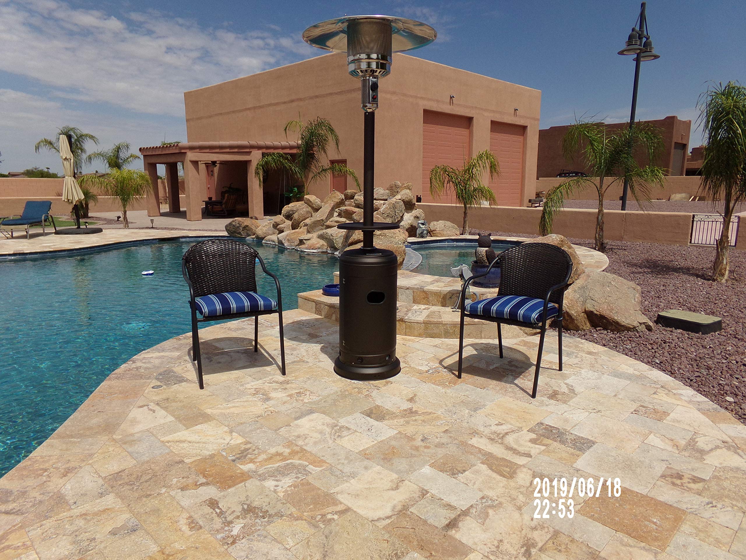 Snapklik.com : Glo HLDS01-CG-A Tall Patio Propane Heater w/Wheels
