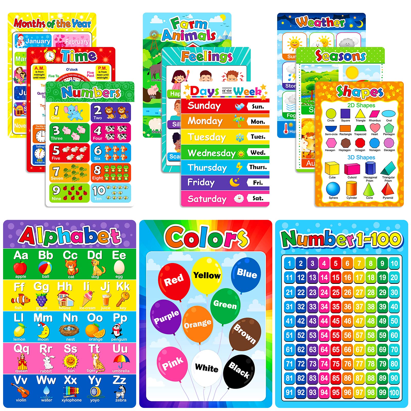 Buy 12 Educational s for Kindergarten Kids Toddlers Preschool ...