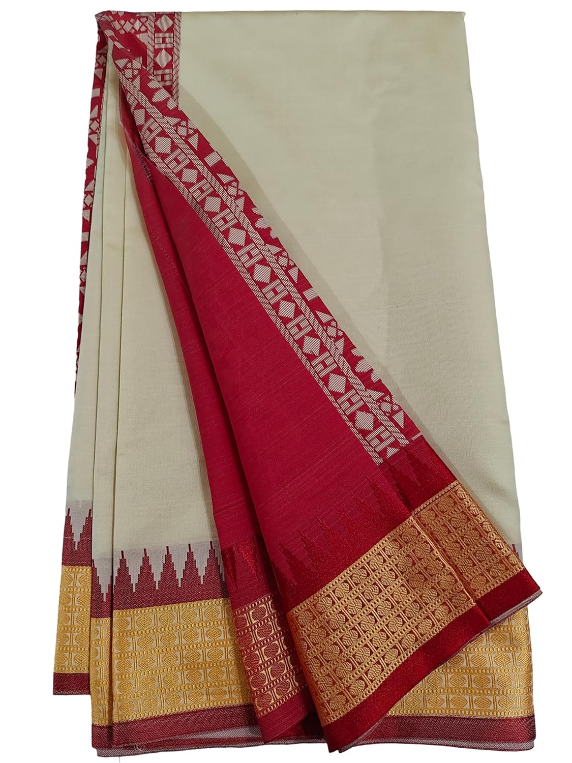 Buy NEW COLLECTION Plain Bengali Cotton Saree for Women Garad Durga ...