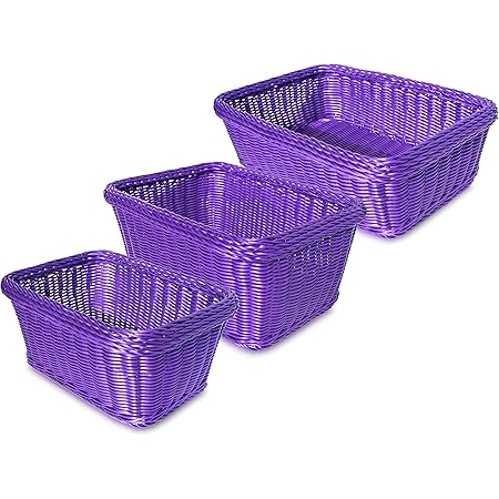 Colorbasket Hand Woven Waterproof Rectangular Basket, Sky Blue