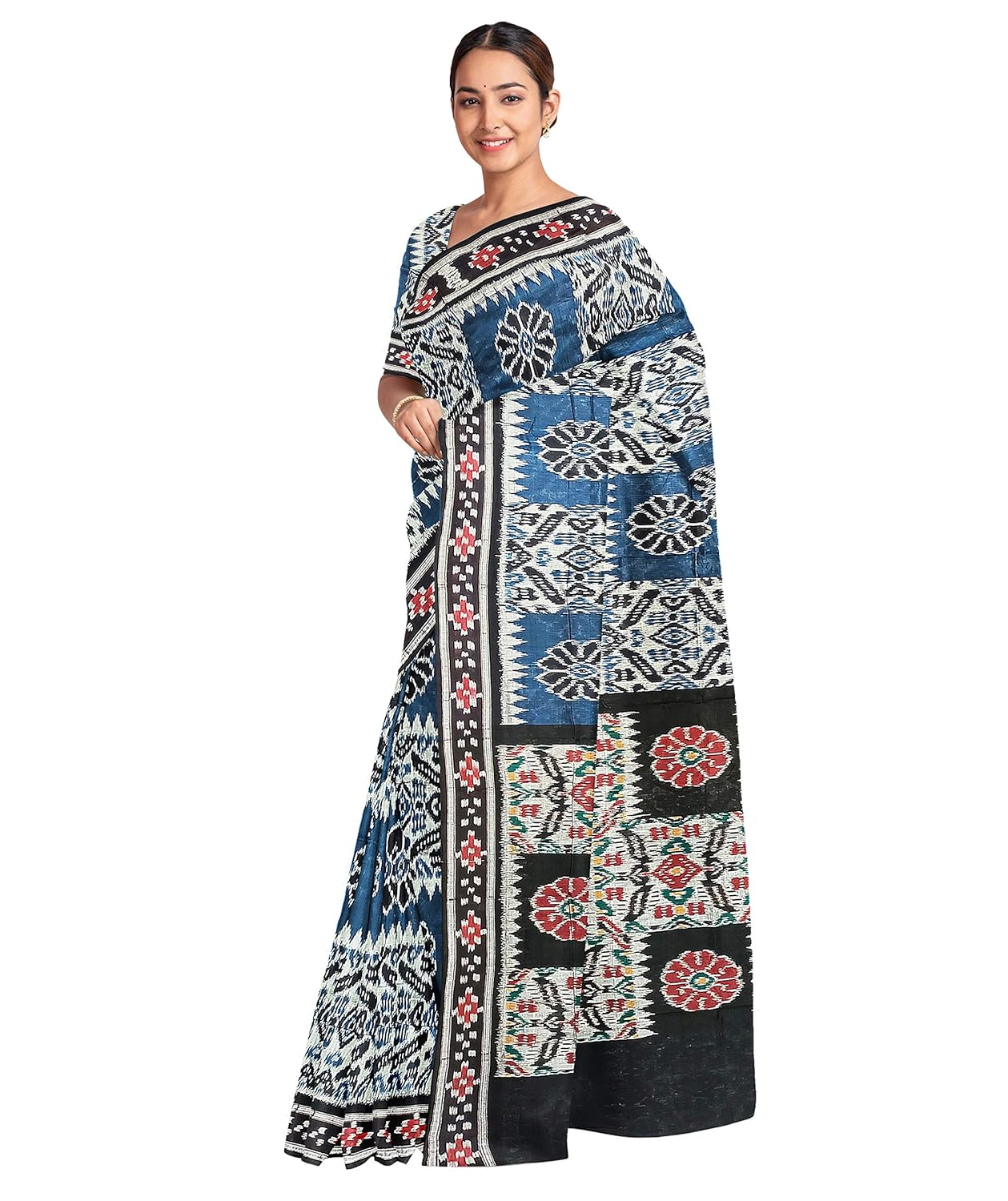 Buy FLOWRINA Odisha Sambalpuri Handloom Ikat Women's Cotton Saree, Ikat ...