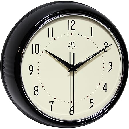 Amazon.com: Infinity Instruments Orange Retro 9.5-Inch Metal Wall Clock ...
