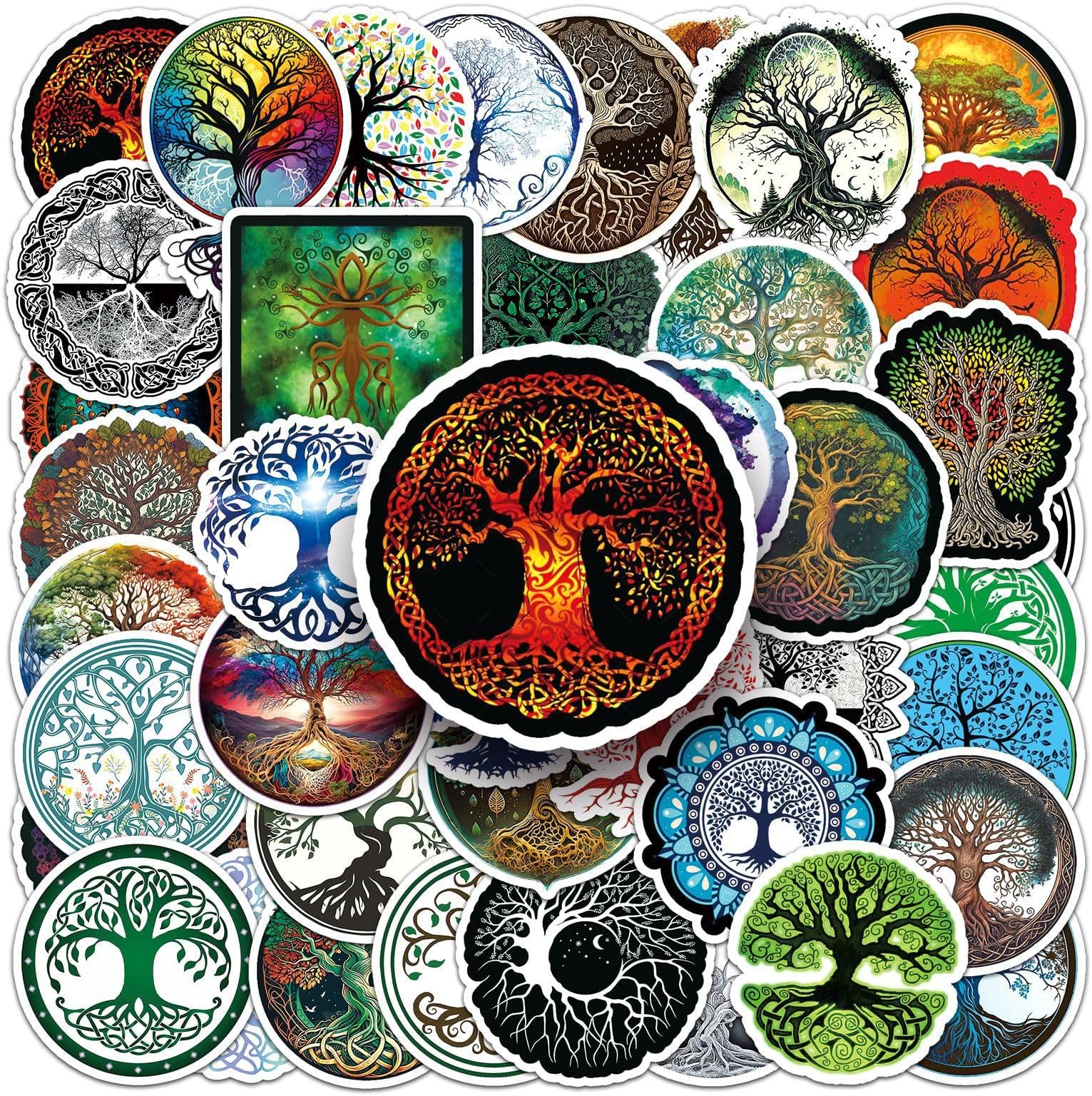 Amazon.com: Life Tree Stickers - 50 Pcs Cute Decals,Vinyl Waterproof ...