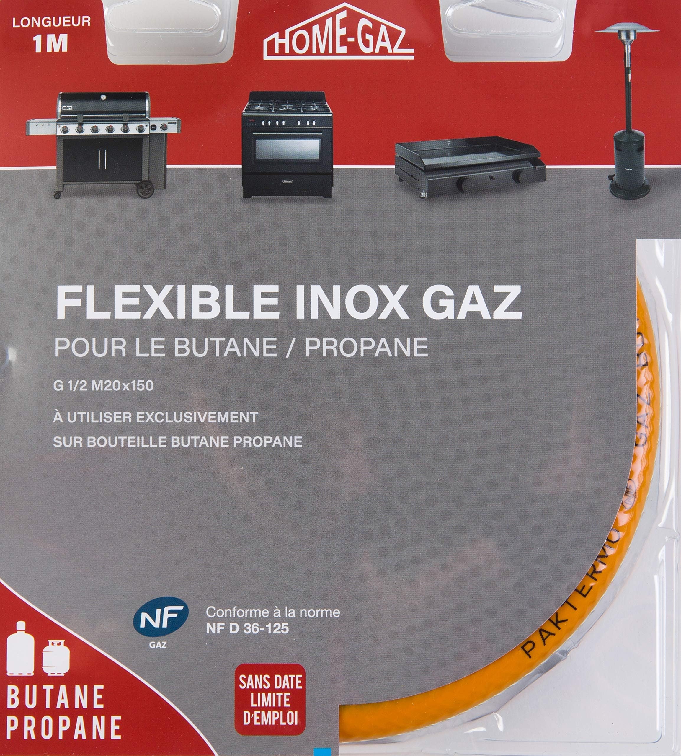 Home Gaz Flexible inox butane/propane 1 m sans date de péremption ...